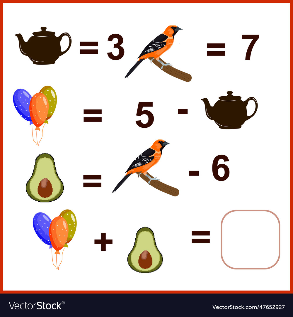 Math activity sheet for kids count up to 10 Vector Image