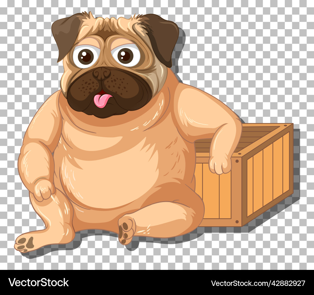 Pug Cartoon Background Clipart