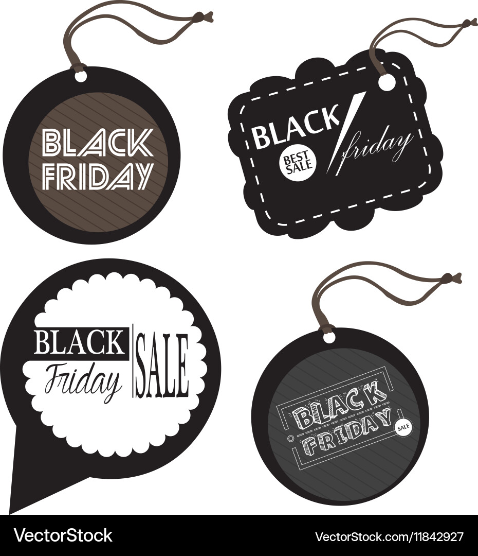 Set of black friday labels Royalty Free Vector Image