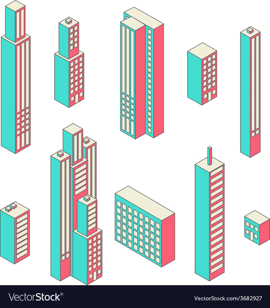 Set tall buildings Royalty Free Vector Image - VectorStock