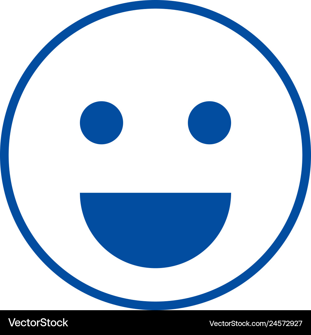 Smile emoji line icon concept flat Royalty Free Vector Image