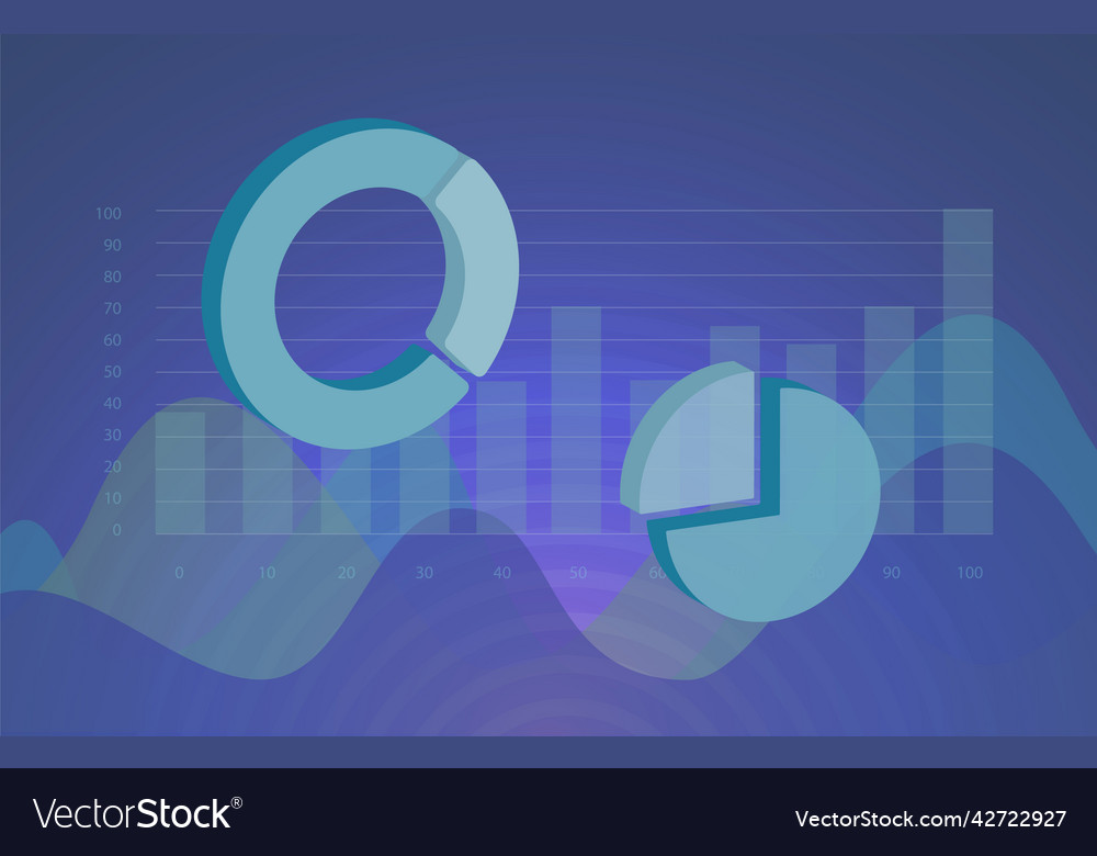 Statistics concept with graphs and charts Vector Image