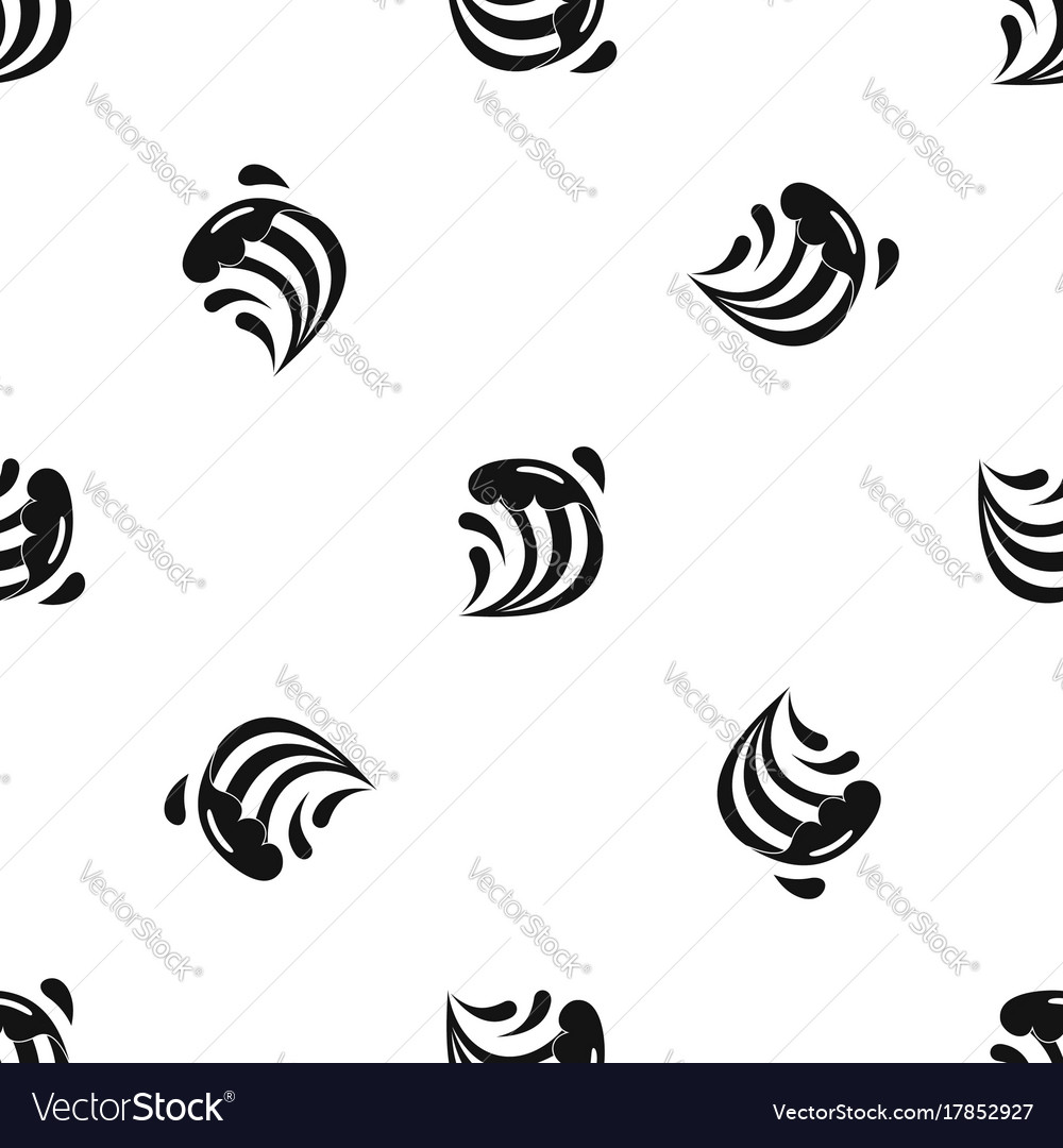 Wave pattern seamless black Royalty Free Vector Image