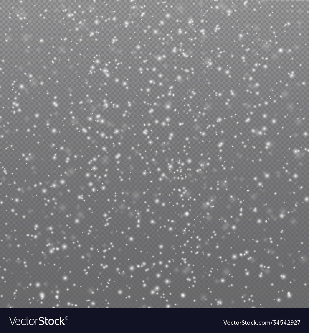 White falling snow on transparent background Vector Image