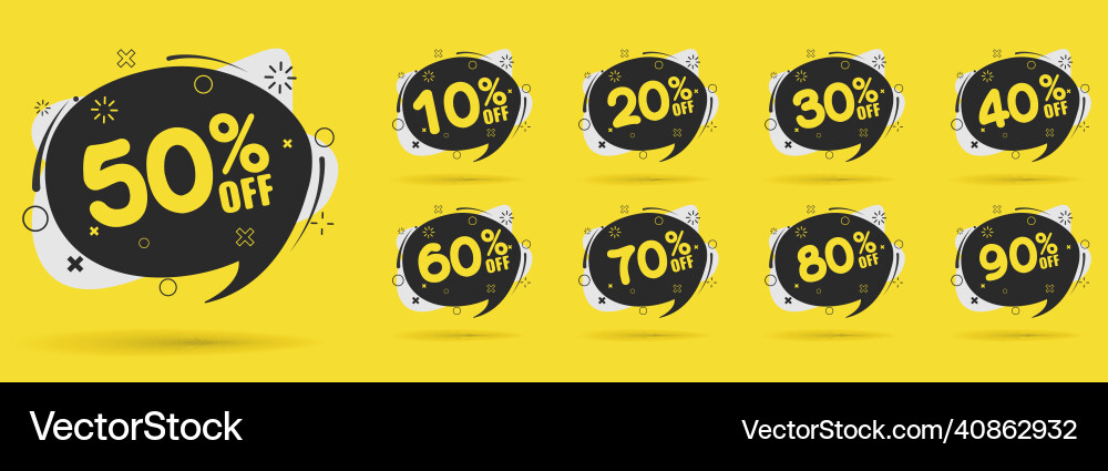 50 percent discount isolated flat icon Royalty Free Vector