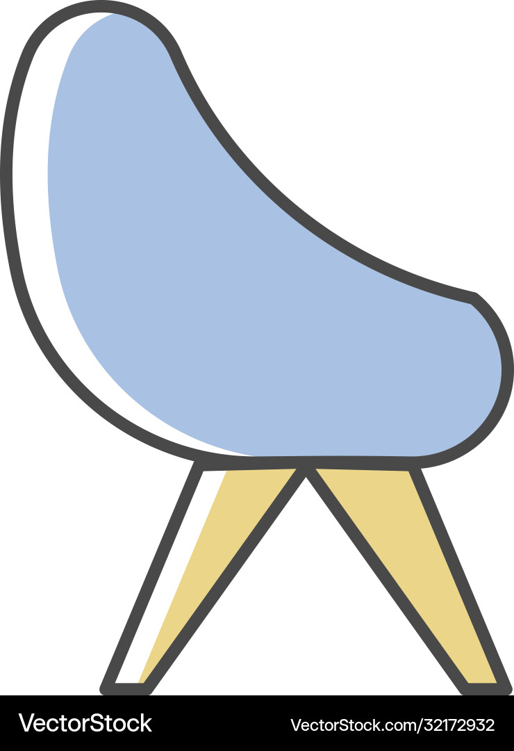 Chair rgb color icon Royalty Free Vector Image