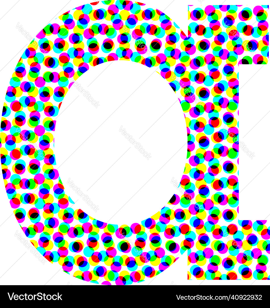 Colorful halftone font design letter Royalty Free Vector