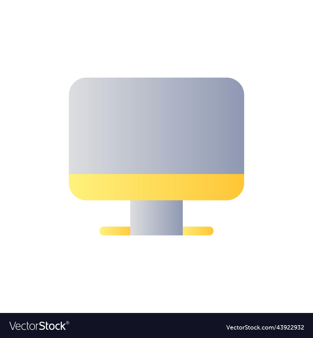 Computer monitor flat gradient two-color ui icon Vector Image