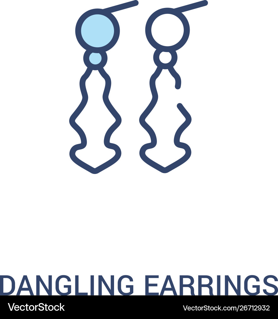 Dangling earrings concept 2 colored icon simple Vector Image