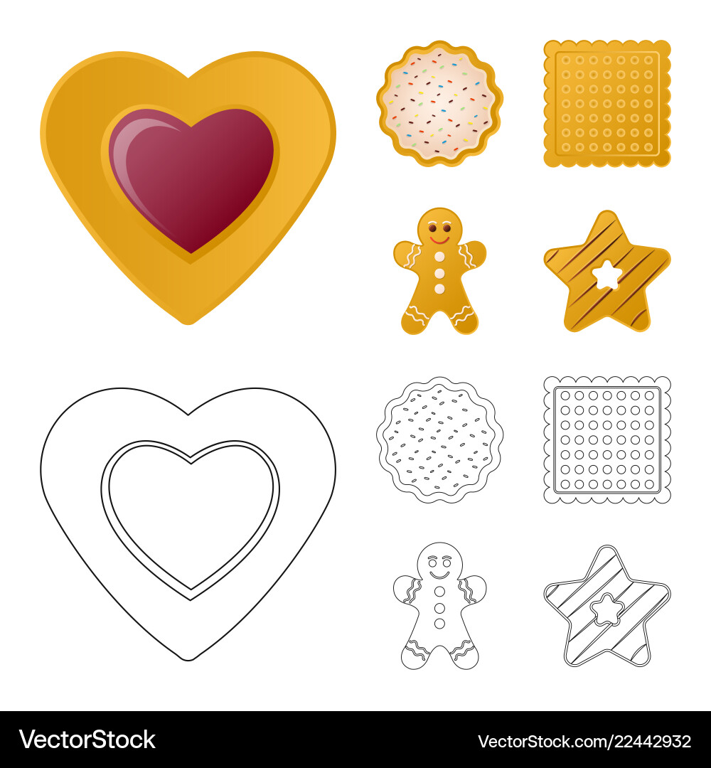 Design of biscuit and bake icon set Royalty Free Vector