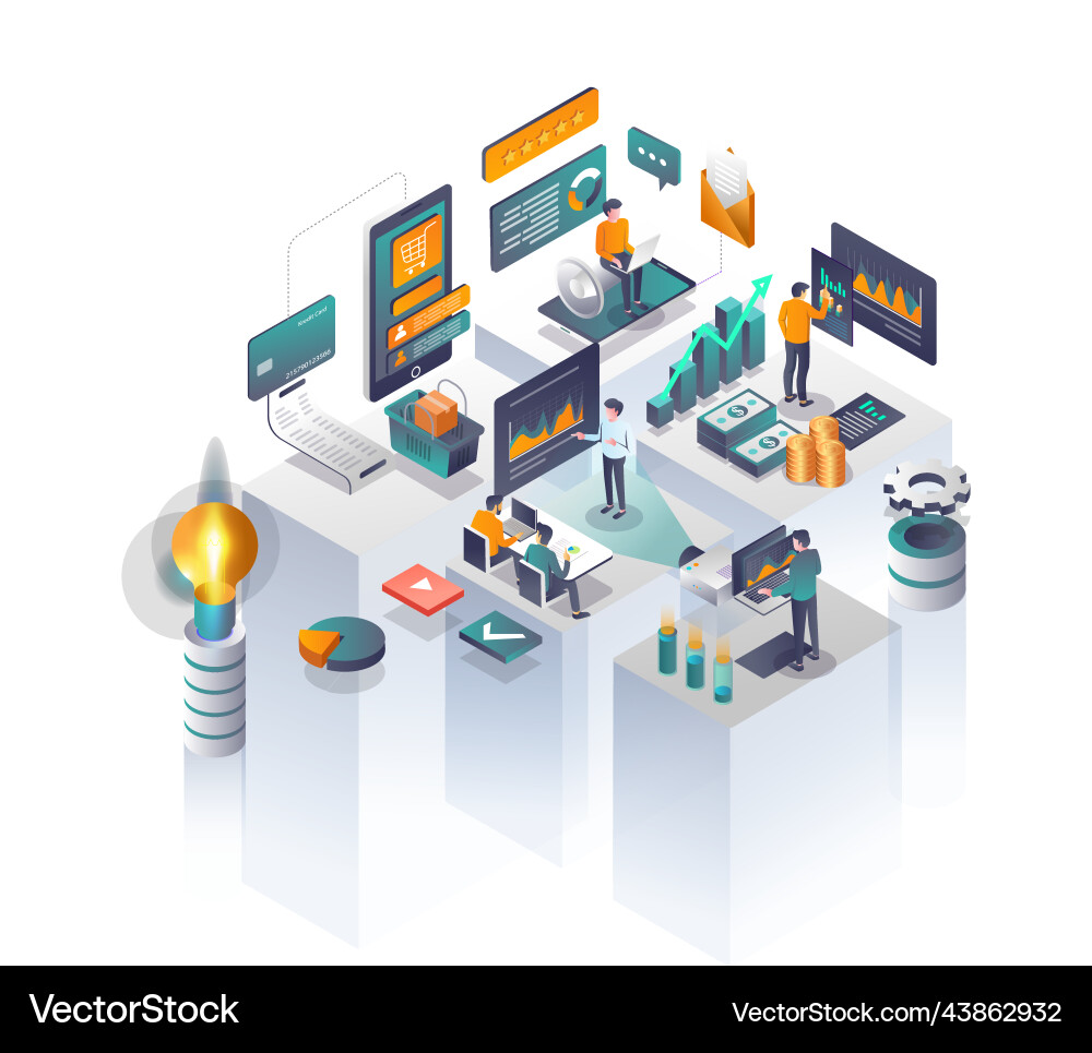 E-commerce online sales and shopping training Vector Image