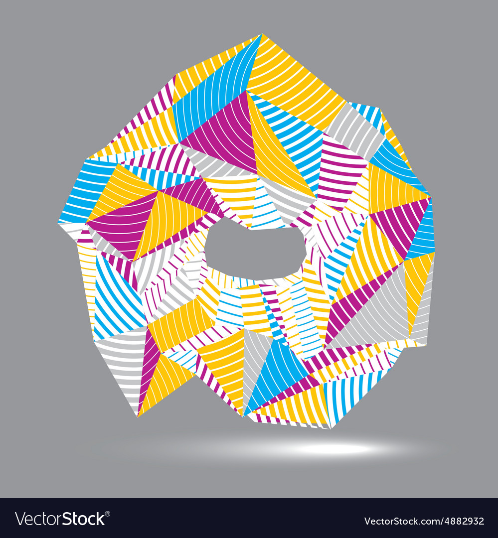 Geometric Abstract 3d Complicated Striped Object Vector Image