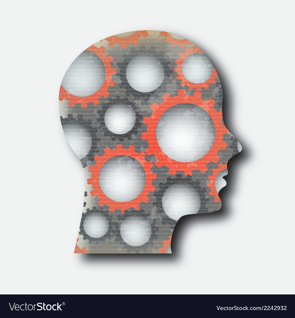 Human gears over gray background Royalty Free Vector Image