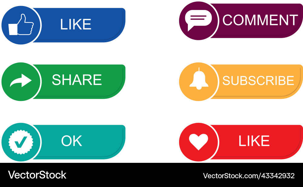 Icon set for channel and social networks like Vector Image