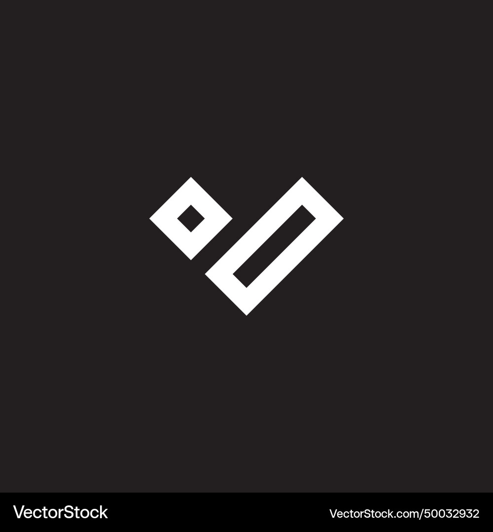 Letter oo heart square geometric symbol simple Vector Image