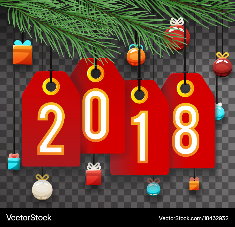 New year 2018 labels symbol icon transparent Vector Image