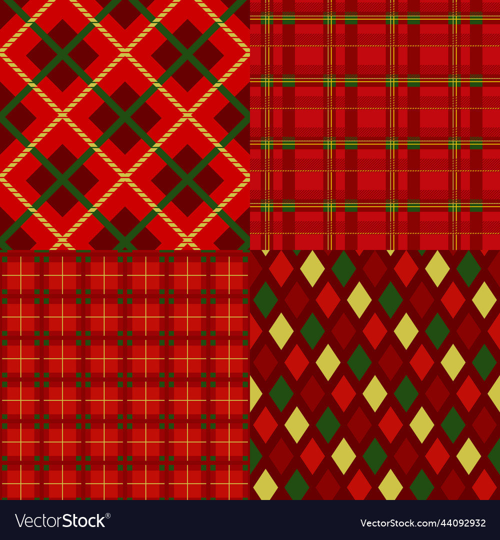 Set red seamless pattern template Royalty Free Vector Image