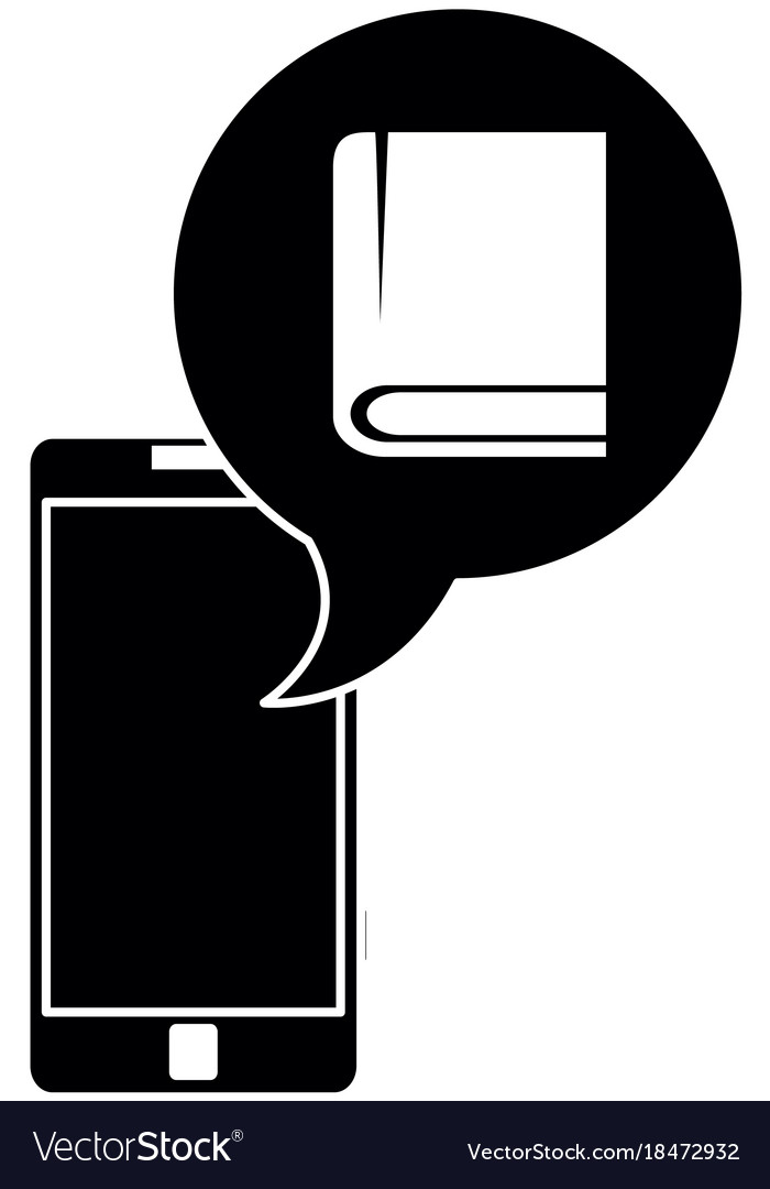 Smartphone device with speech bubble and ebook Vector Image