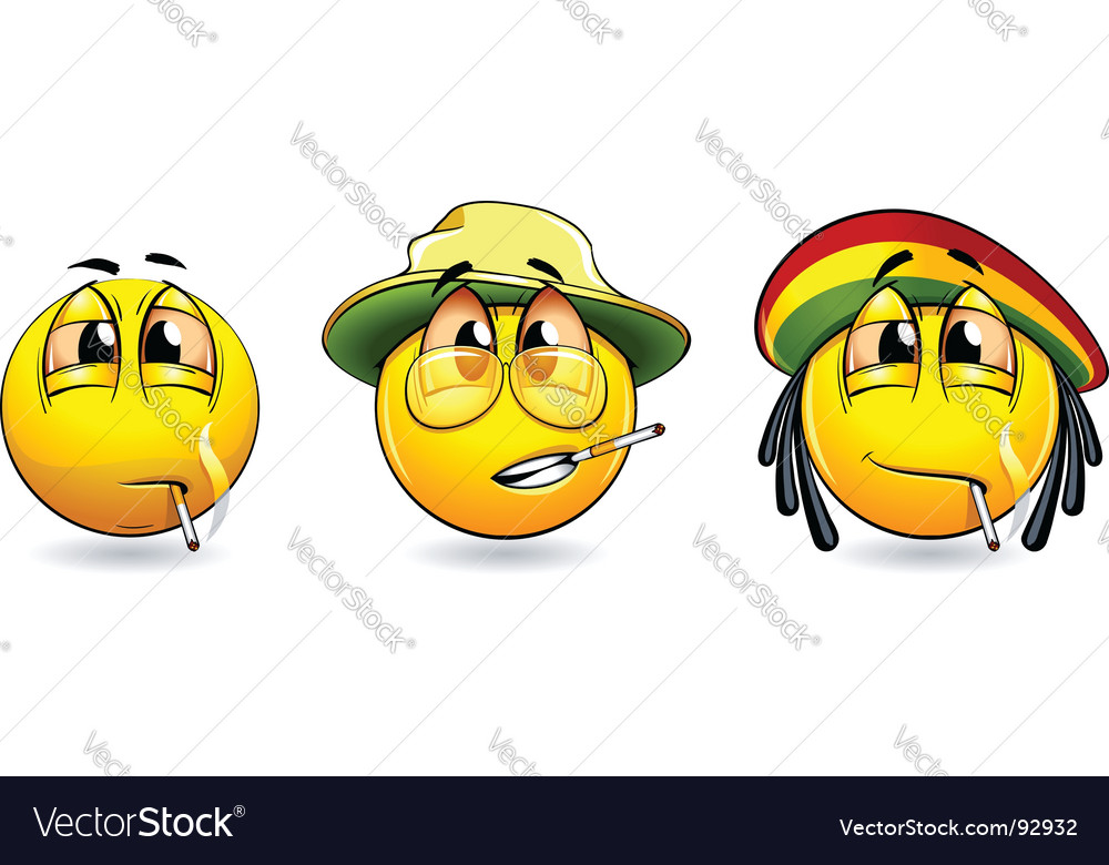 Smoking Weed Smiley Face
