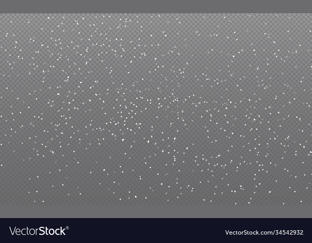White falling snow on transparent background Vector Image