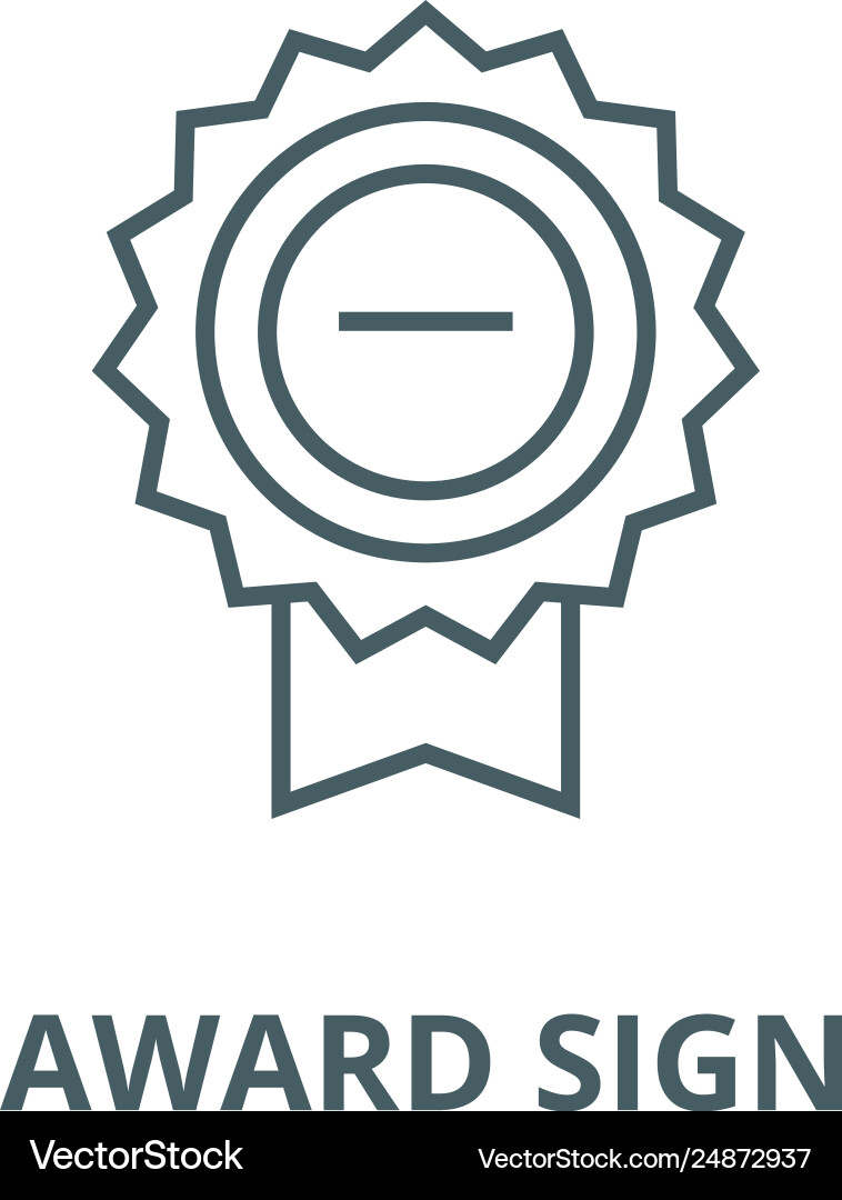 Award sign line icon outline Royalty Free Vector Image