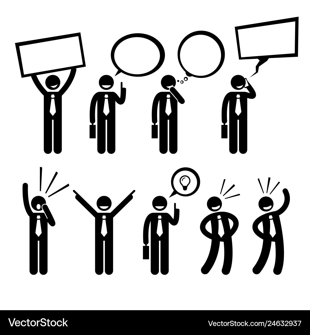 Businessman business man talking thinking Vector Image