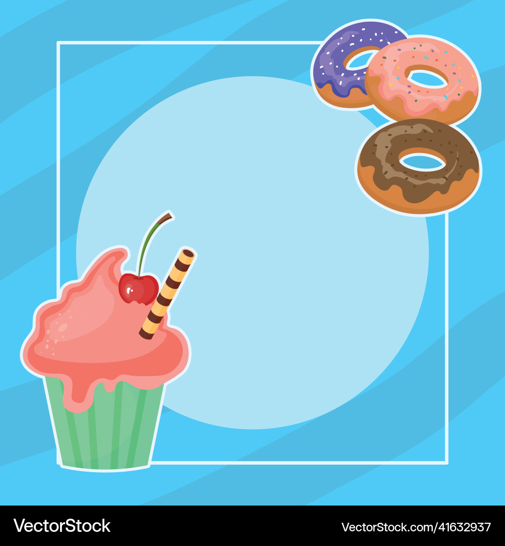 Cupcake and donuts Royalty Free Vector Image - VectorStock