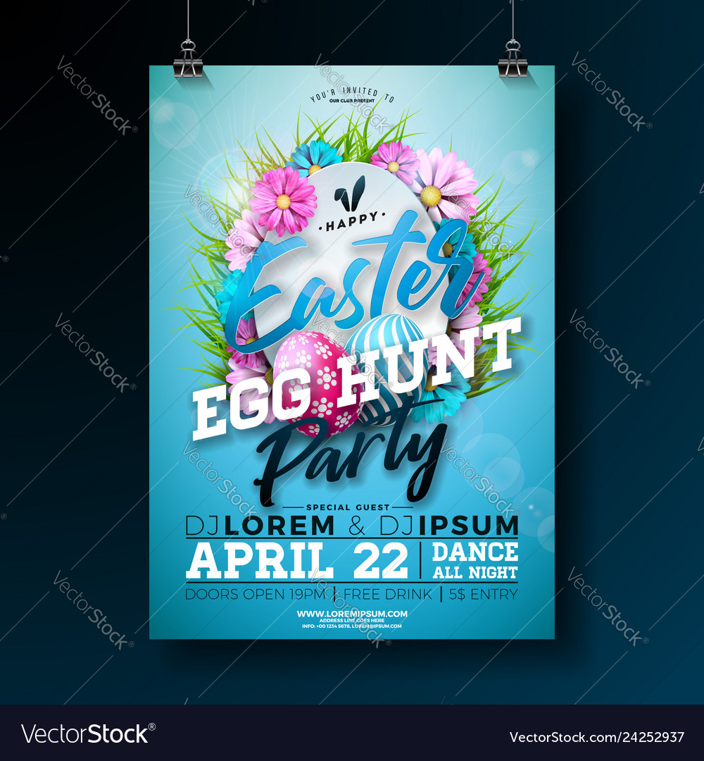 Easter party flyer Royalty Free Vector Image - VectorStock