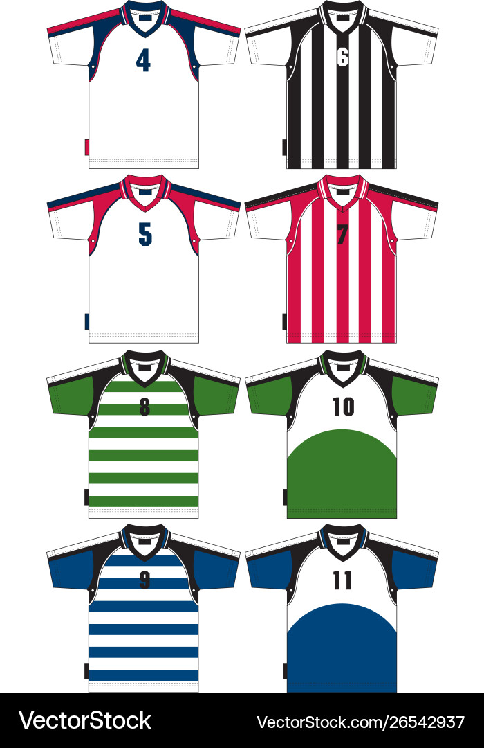 Football shirts Royalty Free Vector Image - VectorStock