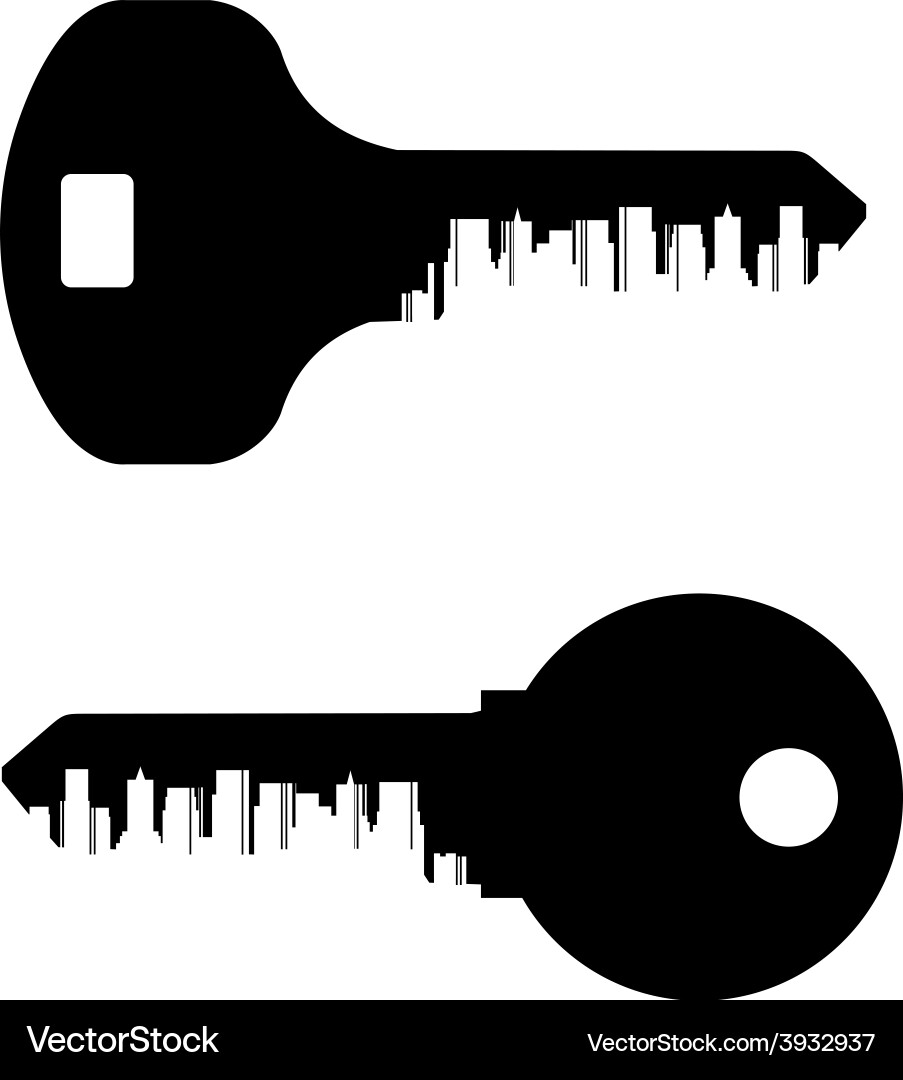 Key logo design template City or town icon Vector Image