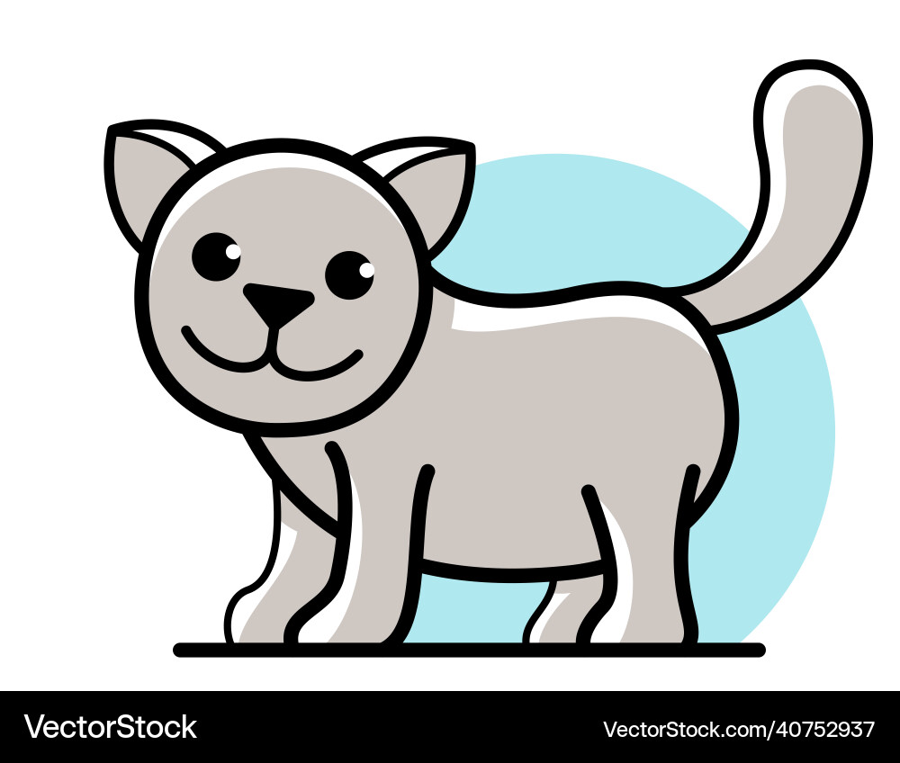 Little kitty funny flat style cartoon isolated Vector Image