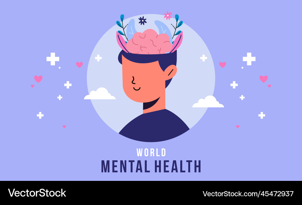 Mental health awareness concept Royalty Free Vector Image