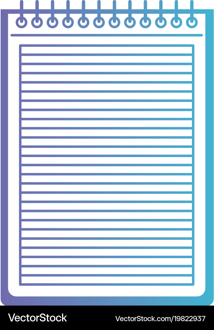 Notebook with horizontal lines and metal spiral Vector Image
