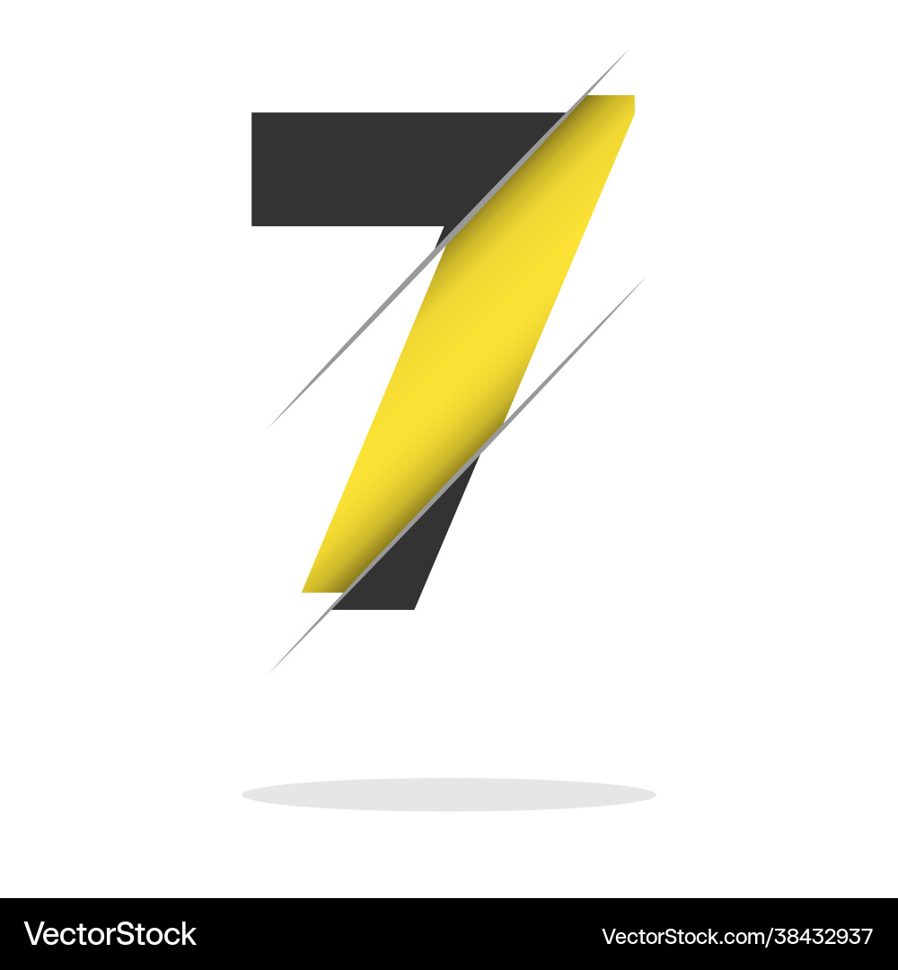 Number seven made from colorful numbers - check Vector Image