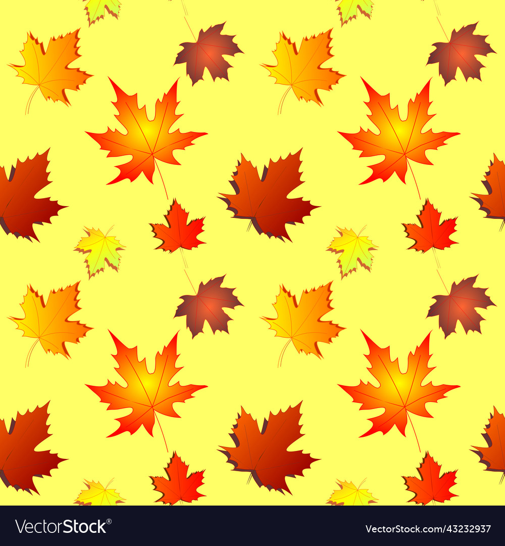 Seamless pattern of autumn maple leaves Royalty Free Vector