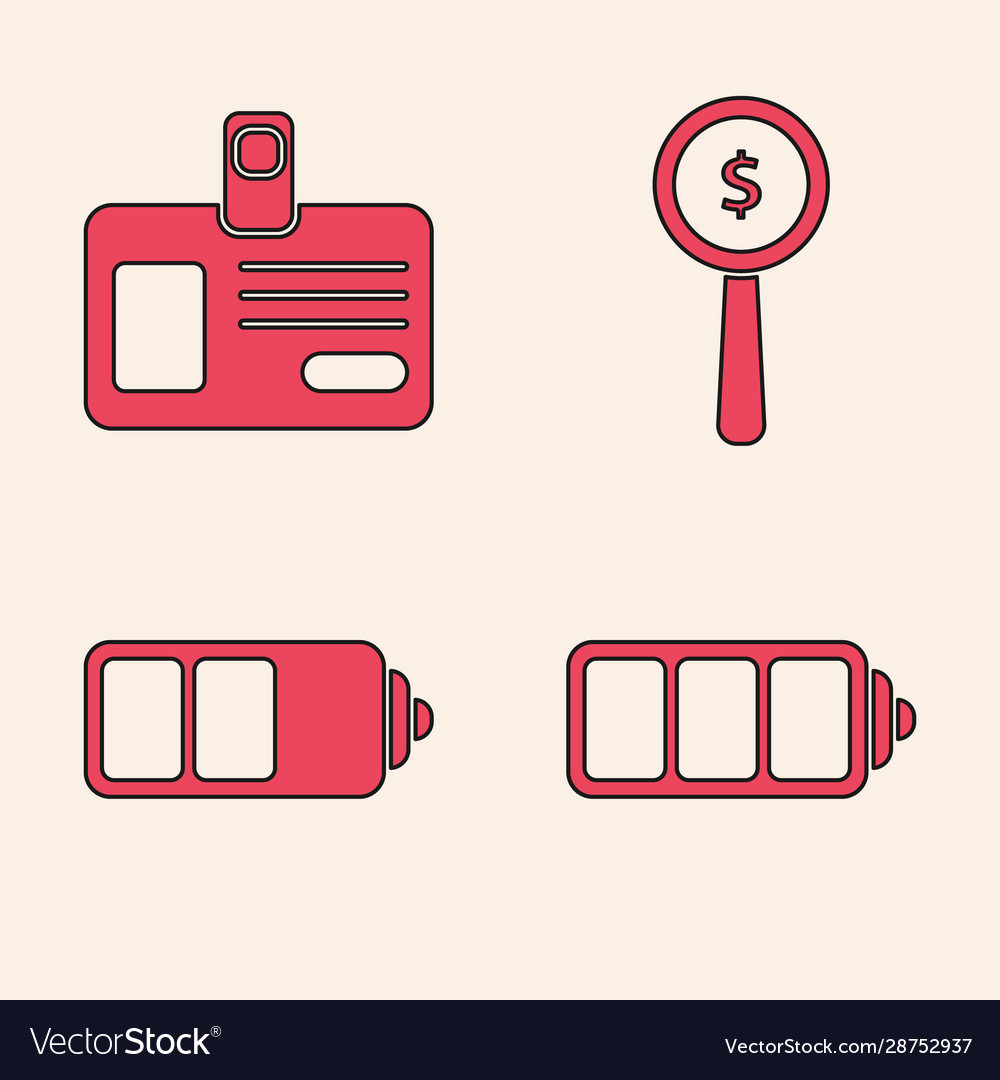 Set battery charge level indicator identification Vector Image Set battery charge level indicator identification Vector Image