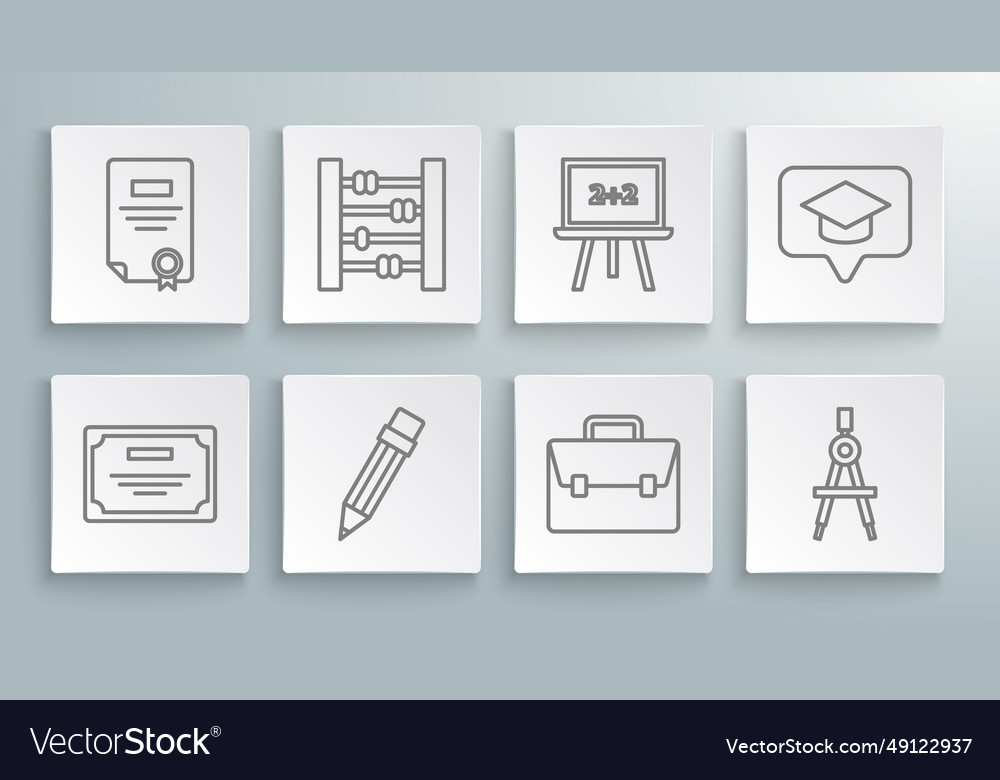 Set line certificate template abacus pencil Vector Image Set line certificate template abacus pencil Vector Image