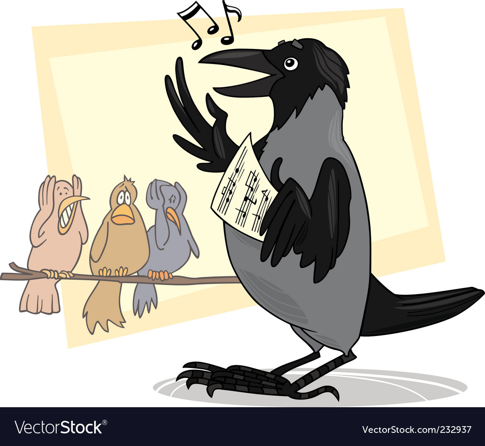 Singing crow Royalty Free Vector Image - VectorStock