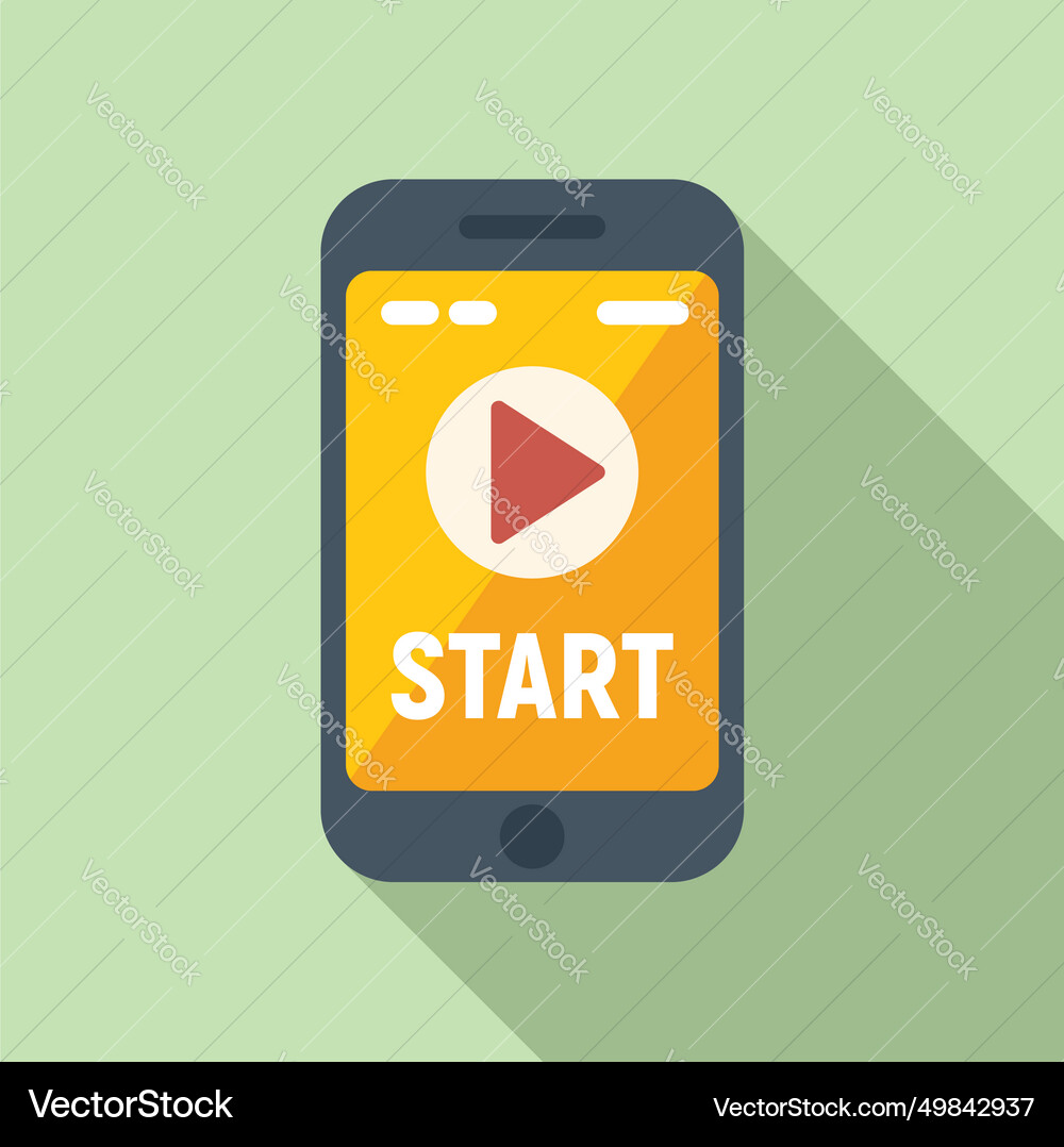 Start runner app on phone icon flat sport Vector Image