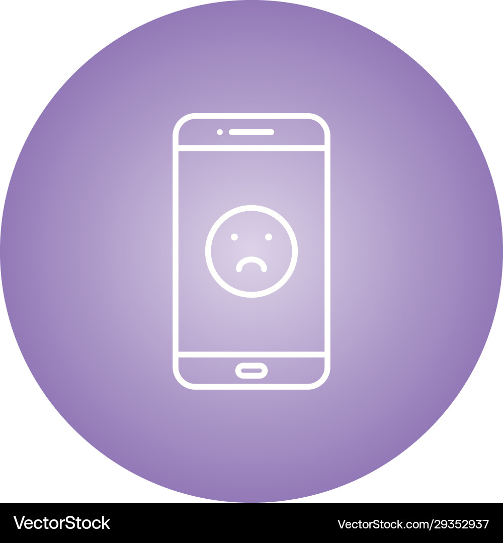 Unique sad face line icon Royalty Free Vector Image