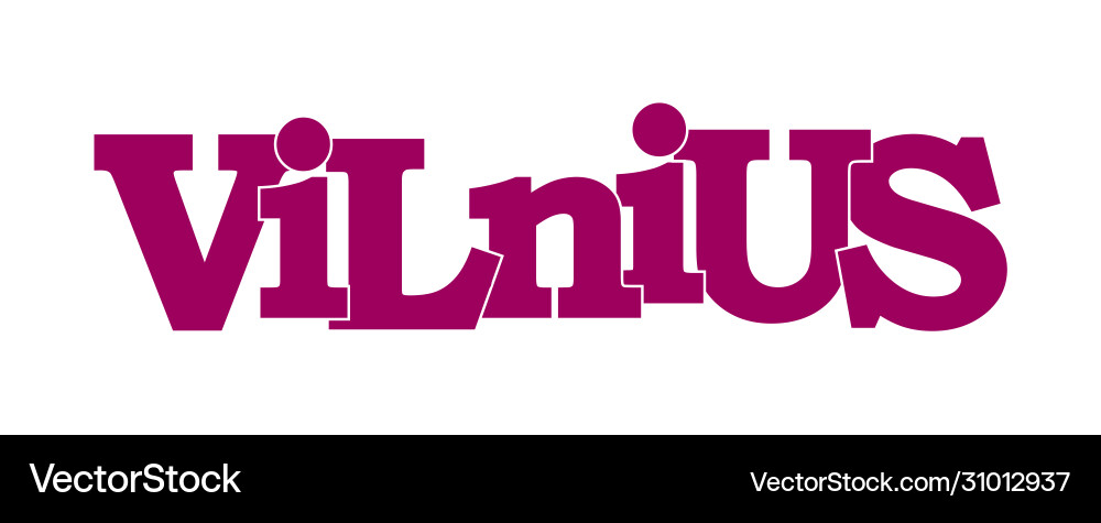 Vilnius name capital lithuania purple Royalty Free Vector