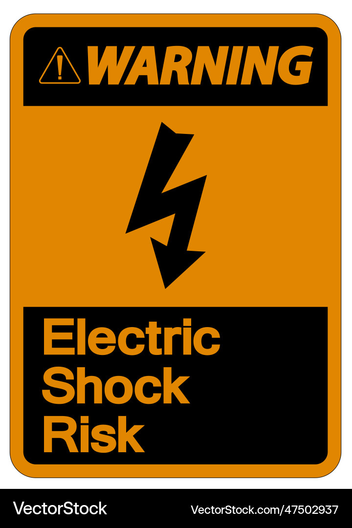 Warning electric shock risk symbol sign on white Vector Image