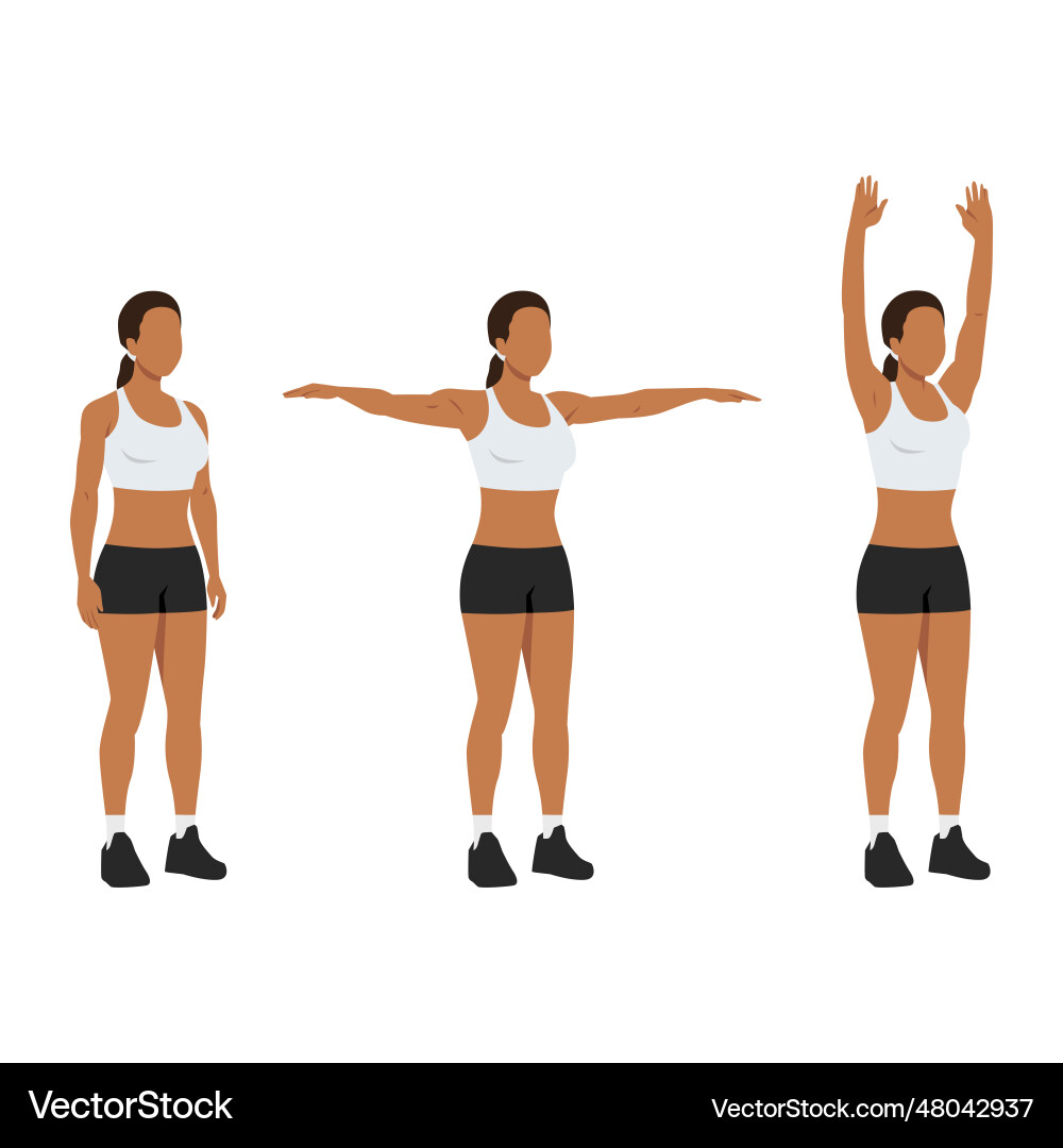 Woman doing double arm side or lateral raises Vector Image