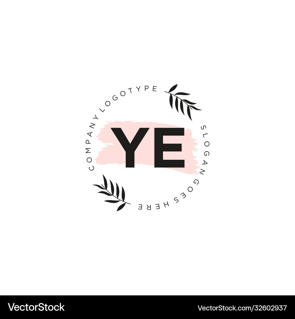 Ye letter logo icon design template elements Vector Image