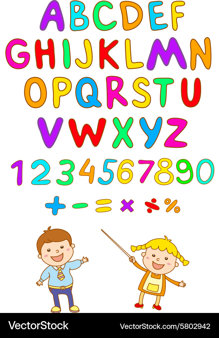 Abc for kids alphabet children fun Royalty Free Vector Image
