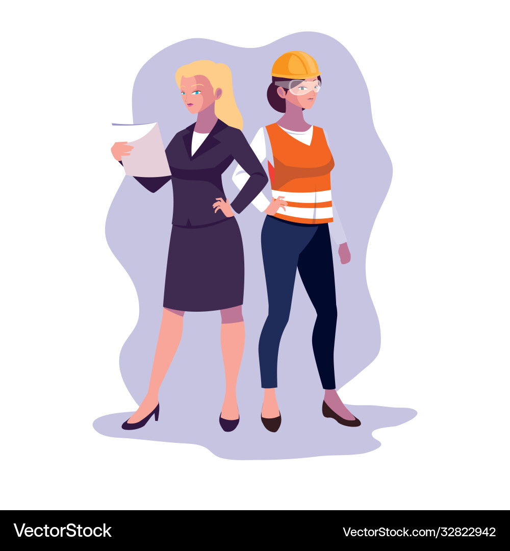 Avatar women cartoon engineer design Royalty Free Vector