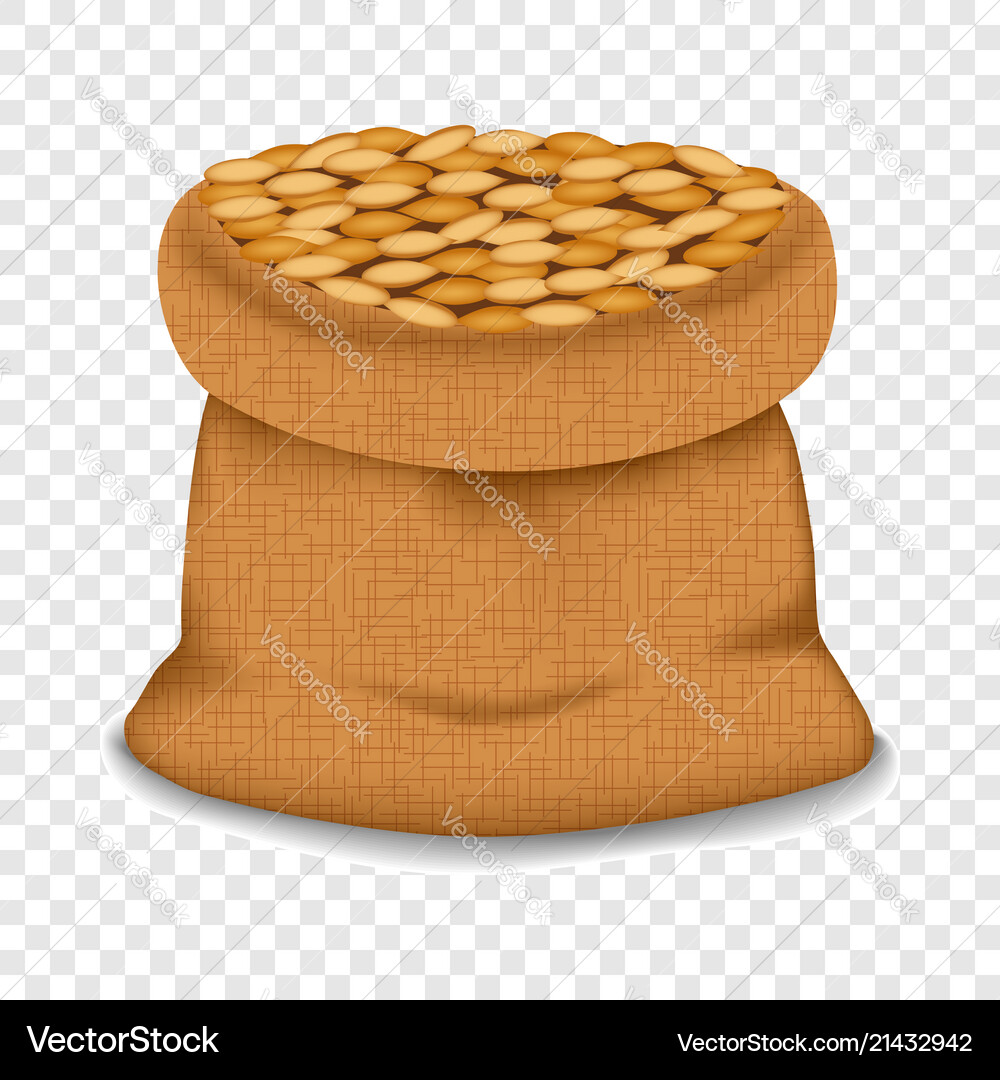 Bag of wheat icon realistic style Royalty Free Vector Image