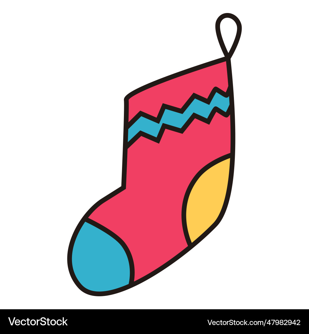 Christmas stocking cartoon icon 26 Royalty Free Vector Image