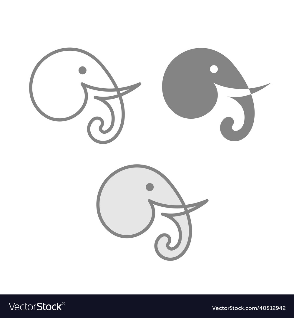 Elephant logo icon symbol graphic design Vector Image
