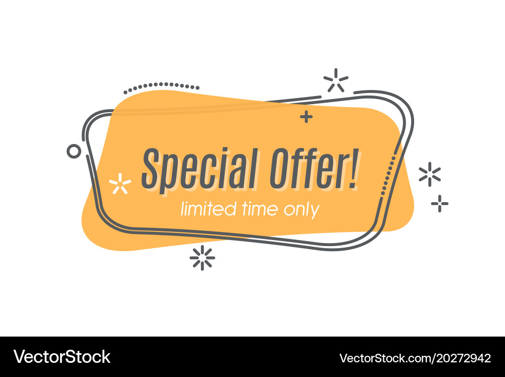 Flat linear promotion ribbon banner scroll price Vector Image